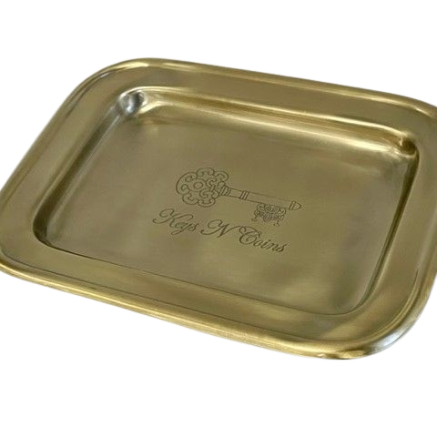 Keys 'N' Coins Table Top Gold Metal Tray Dish – #LOVETHAT